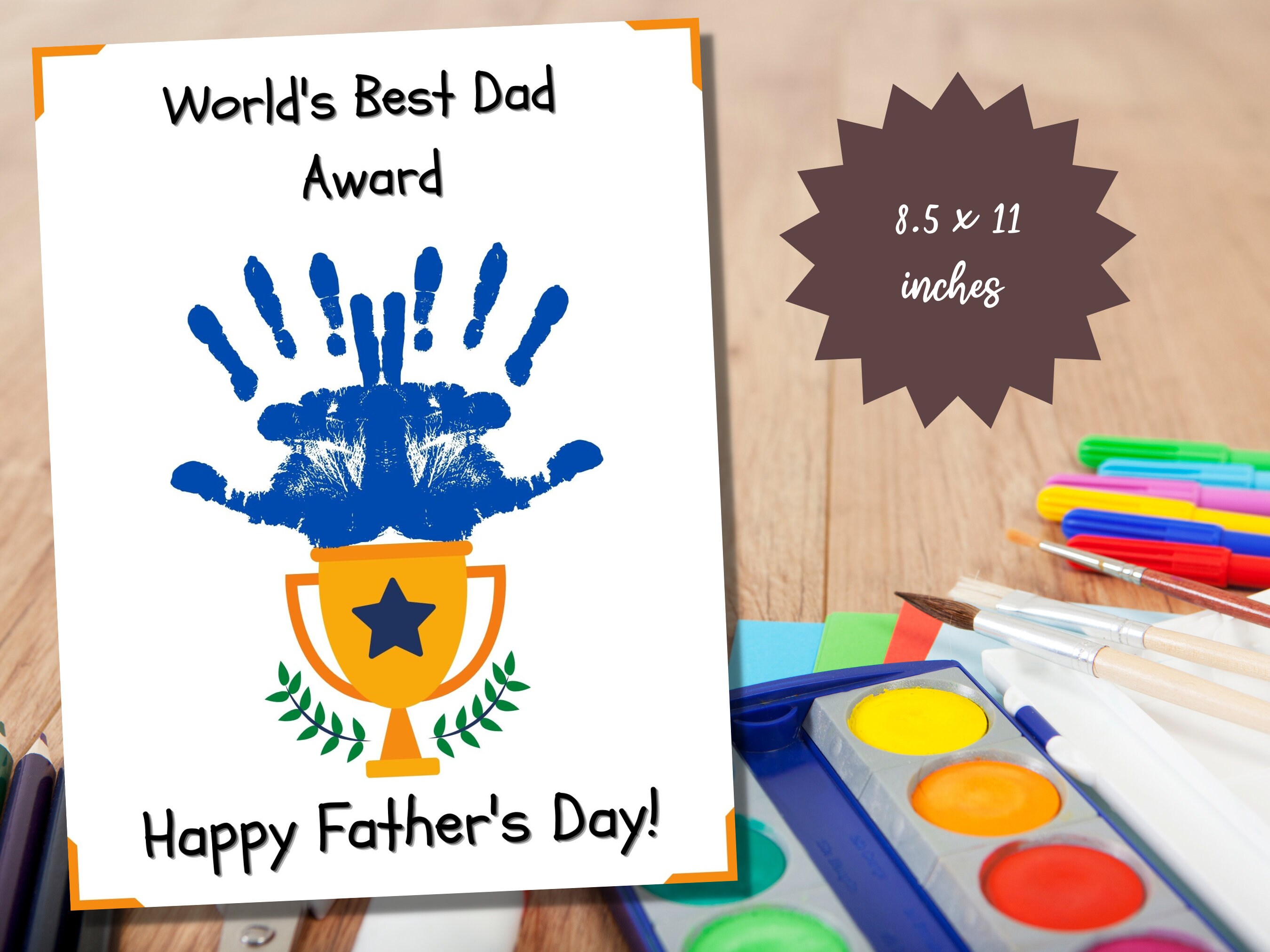 Father's Day Handprint Art Printable | Father's Day Handprint Craft ...