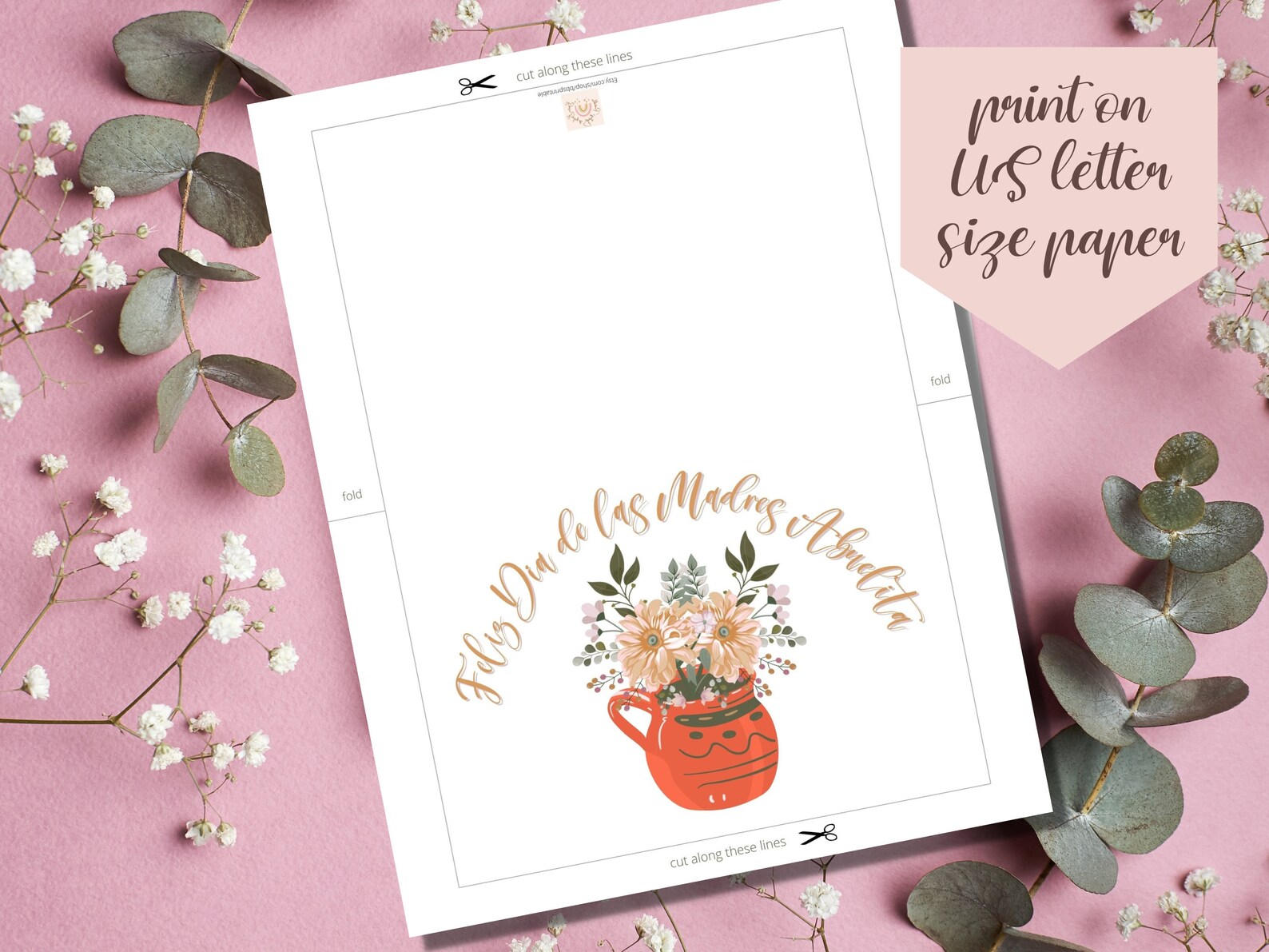 Dia De Las Madres | Printable Card | Spanish Mother's Day Card | 7 X 5 ...