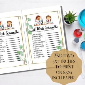 Lab Week Game | Lab Week Scramble | Lab Week Printable | Lab Week Gifts ...
