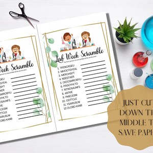 Lab Week Game | Lab Week Scramble | Lab Week Printable | Lab Week Gifts ...