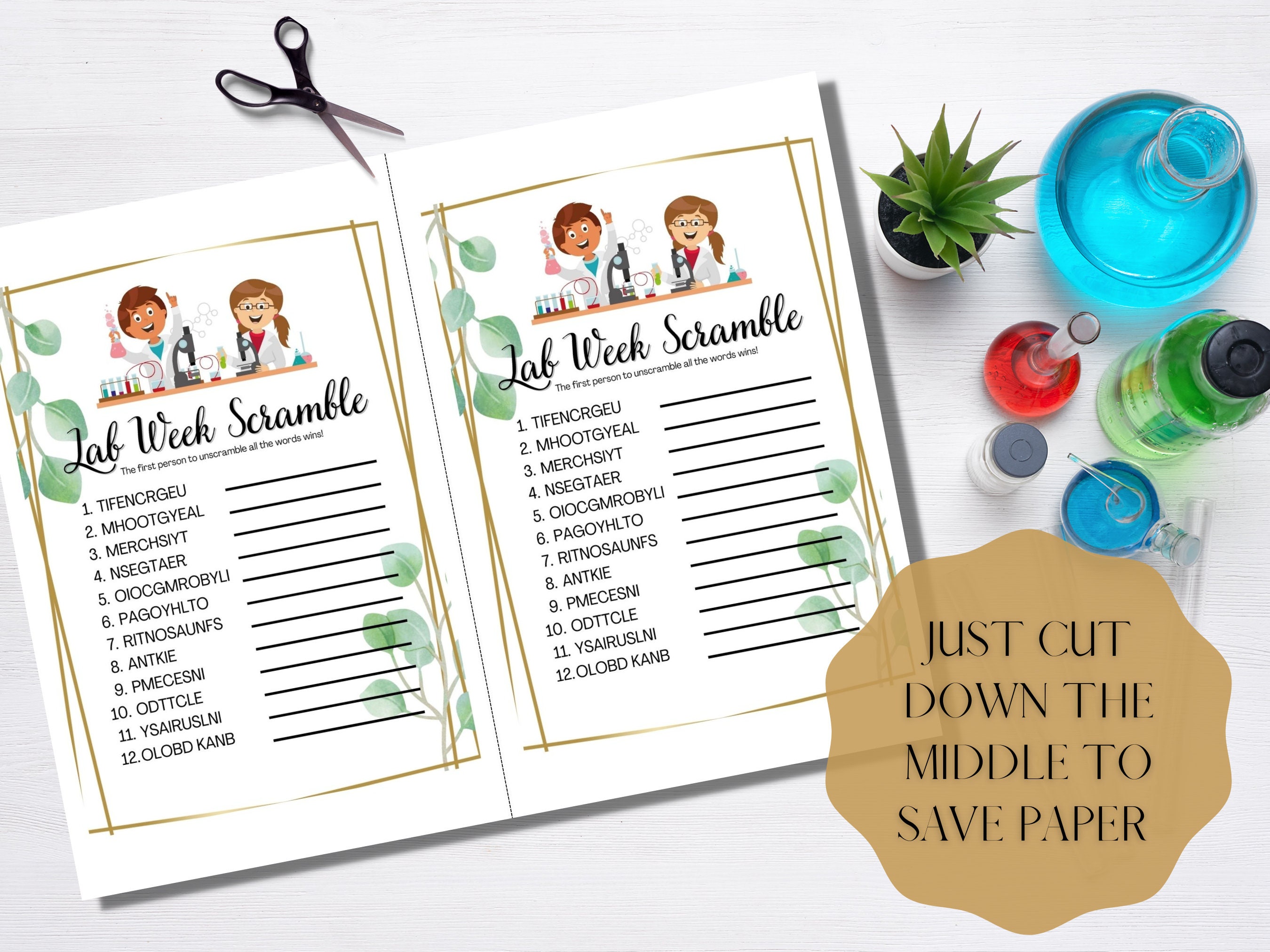 Lab Week Game | Lab Week Scramble | Lab Week Printable | Lab Week Gifts ...