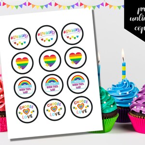 Printable Cupcake Toppers | Pride Cupcake Toppers | Pride Cupcakes ...