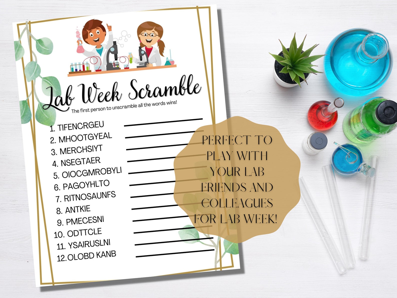Lab Week Game Lab Week Scramble Lab Week Printable Lab - Etsy