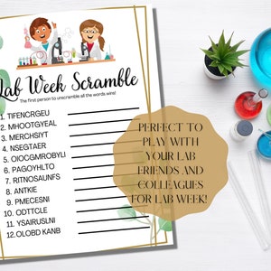 Lab Week Game | Lab Week Scramble | Lab Week Printable | Lab Week Gifts ...