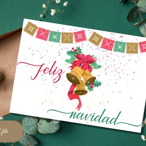 Printable Spanish Christmas Card | Feliz Navidad Card | Merry Christmas ...