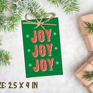 Christmas Gift Tags Printable | Joy Christmas Gift Tags | Printable ...