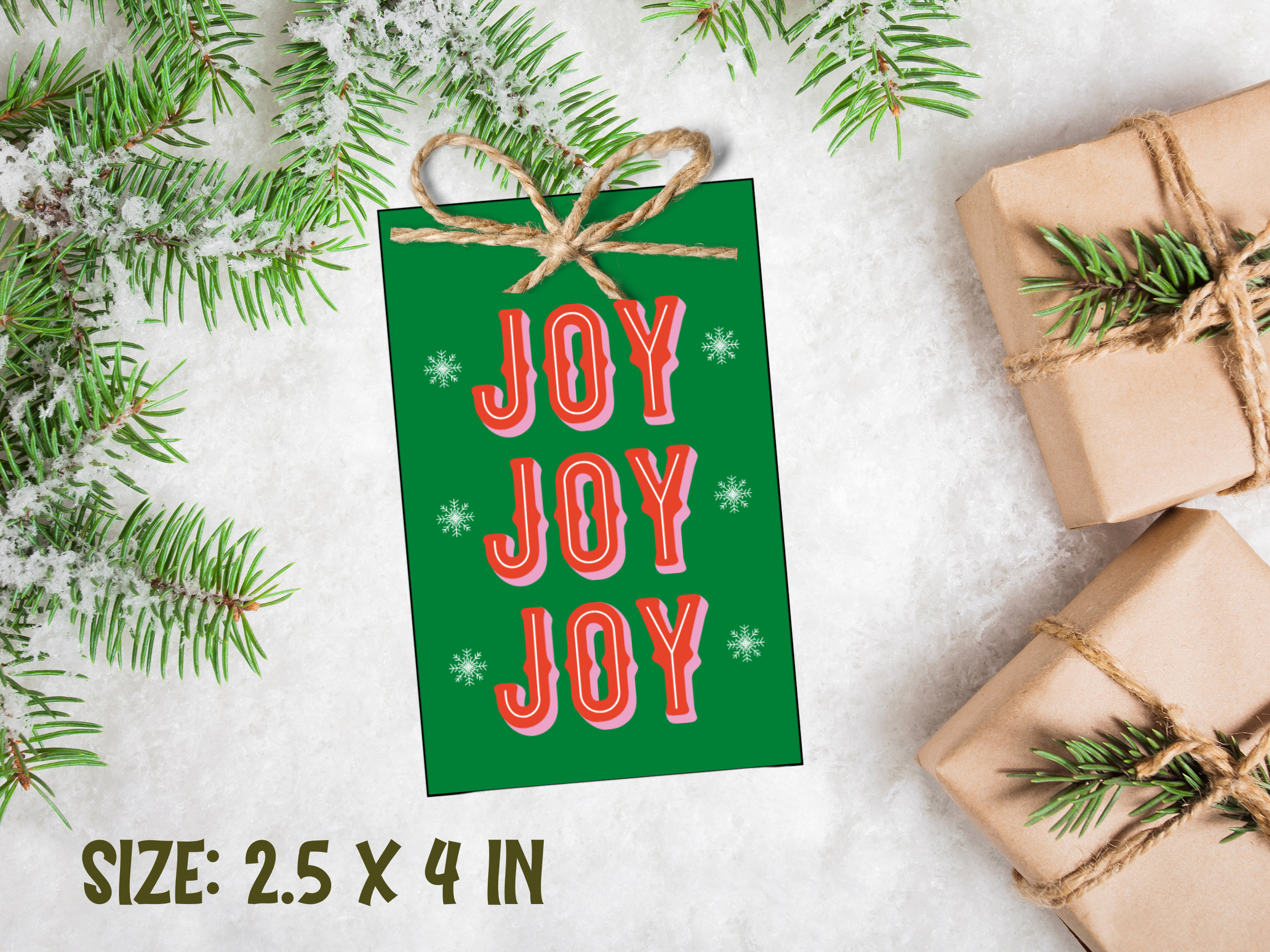 Christmas Gift Tags Printable Joy Christmas Gift Tags - Etsy