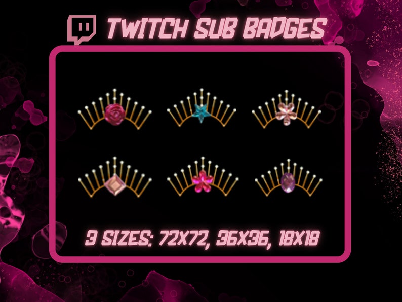 Twitch Sub Badges | Bit Badges Twitch | Sub Badges Crown | Bit Badges ...