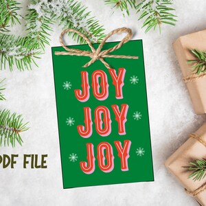 Christmas Gift Tags Printable | Joy Christmas Gift Tags | Printable ...