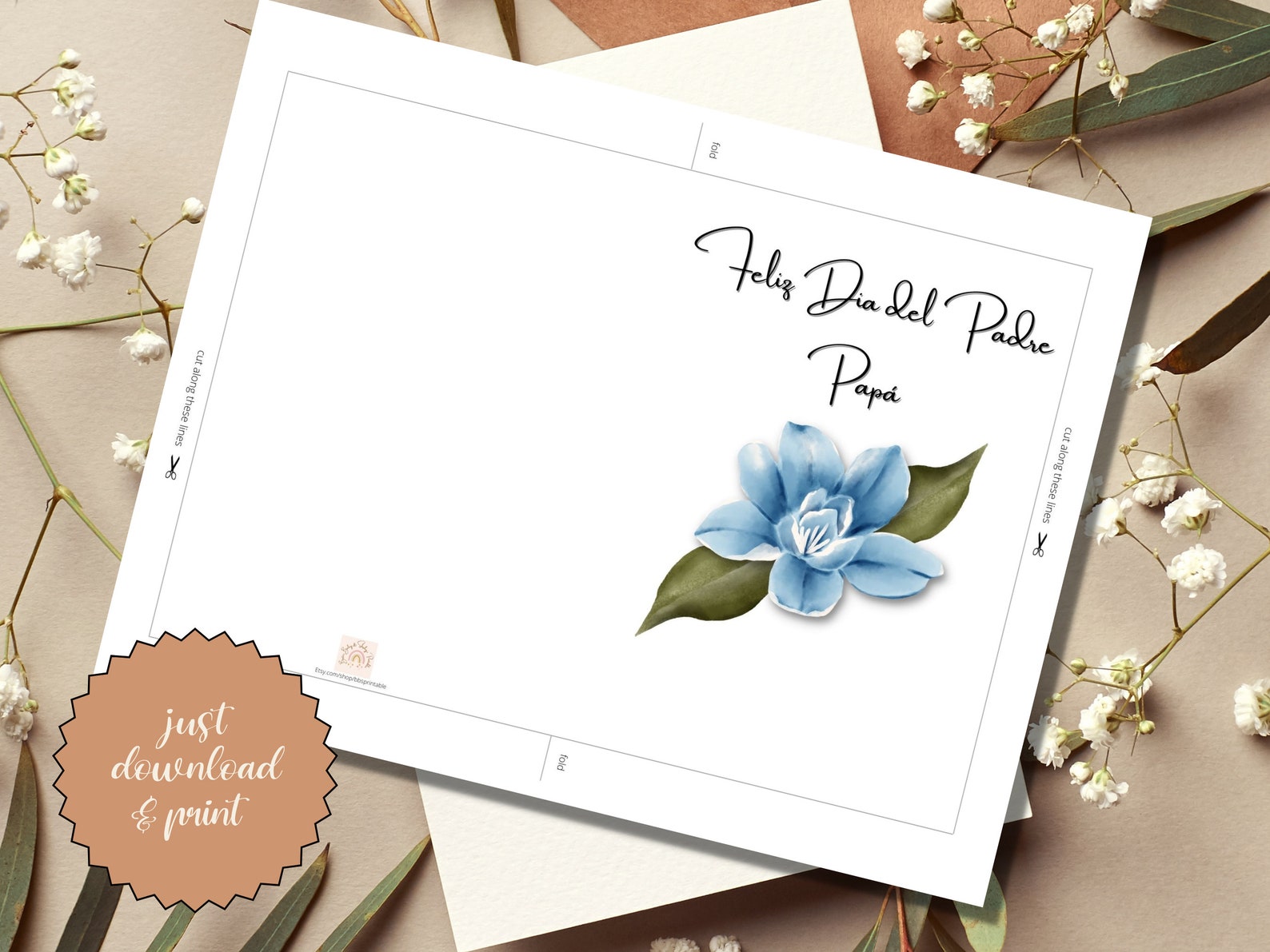 Feliz Dia Del Padre Printable Card Spanish Father's - Etsy