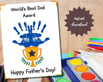 Father's Day Handprint Printable Father's Day - Etsy