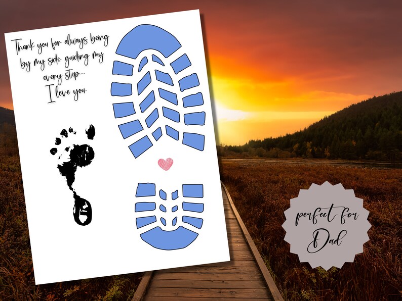 Father's Day Footprint Art Printable Father's Day Footprint Craft ...