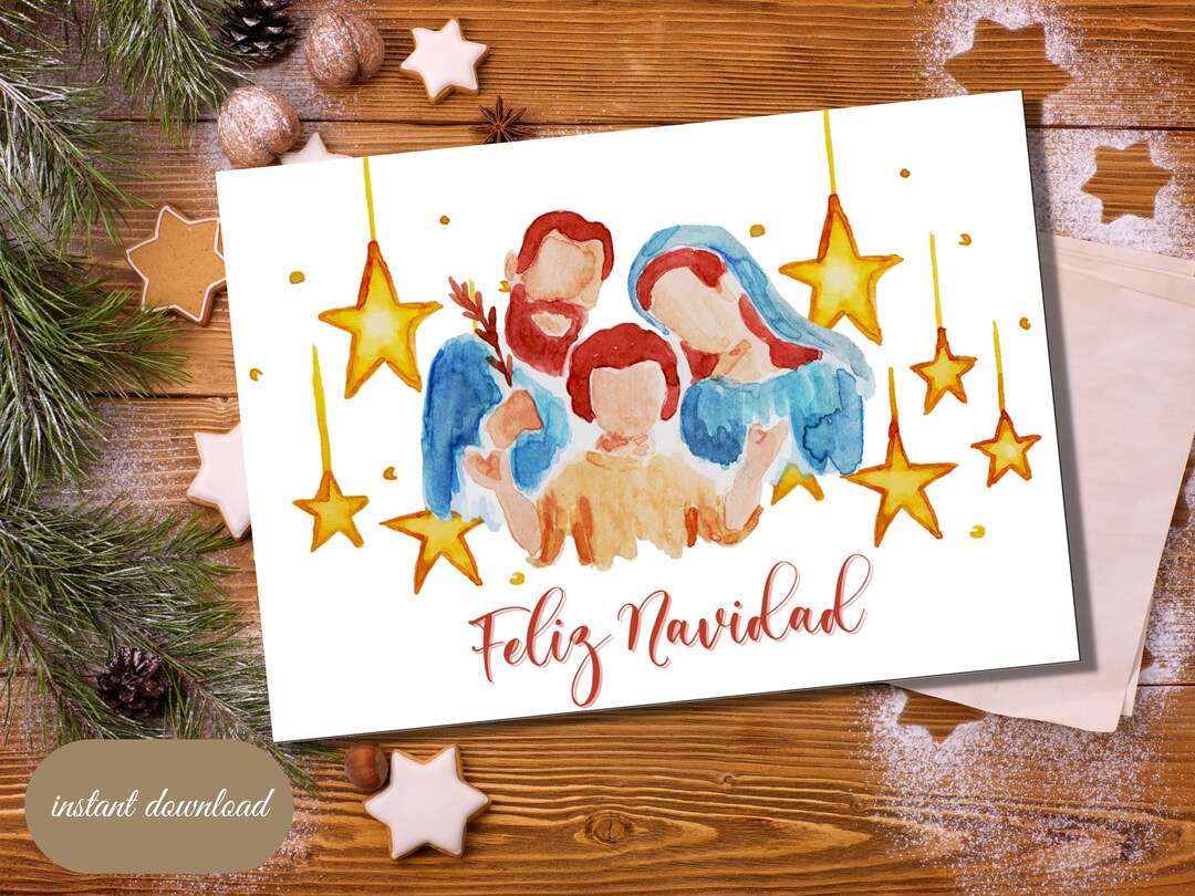 Printable Spanish Christmas Card | Feliz Navidad Card | Merry Christmas ...