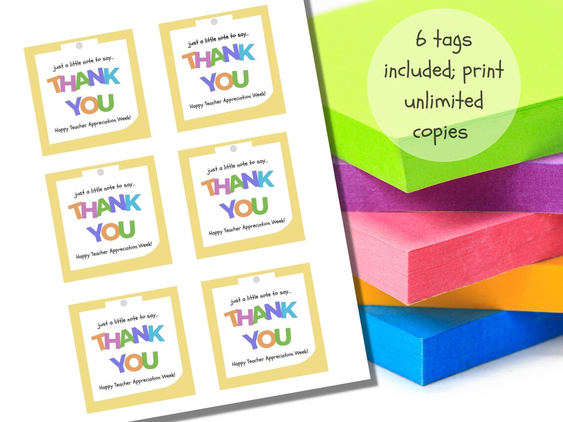 Teacher Appreciation Tags Teacher Appreciation Week Just A Little Note ...