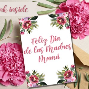 Dia De Las Madres | Printable Card | Spanish Mother's Day Card | PDF ...
