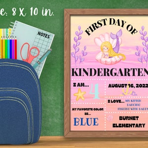 Editable Mermaid First Day of School Sign | Reusable Back to School ...