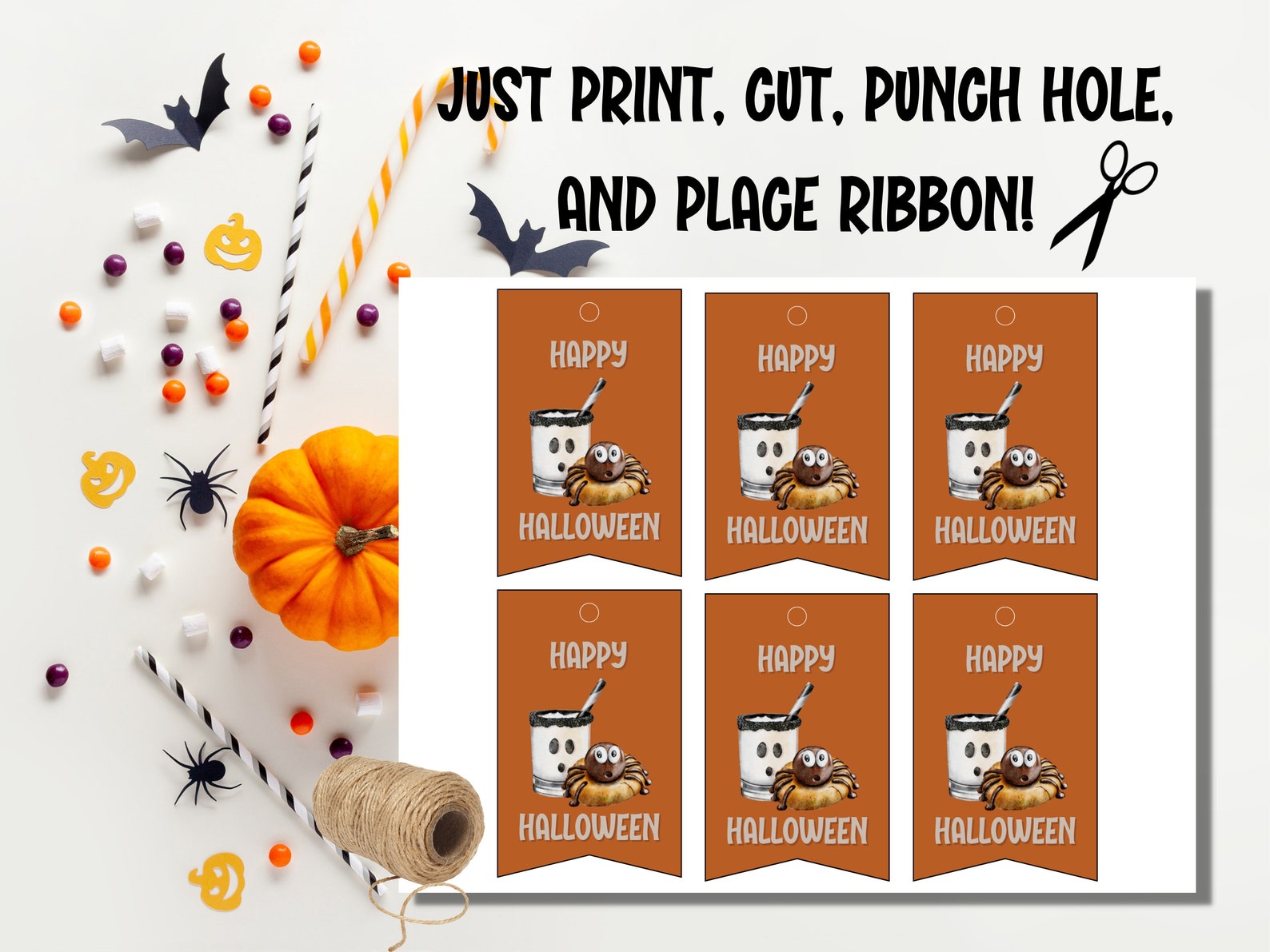 Halloween Printable Tags Halloween Tags Printable - Etsy