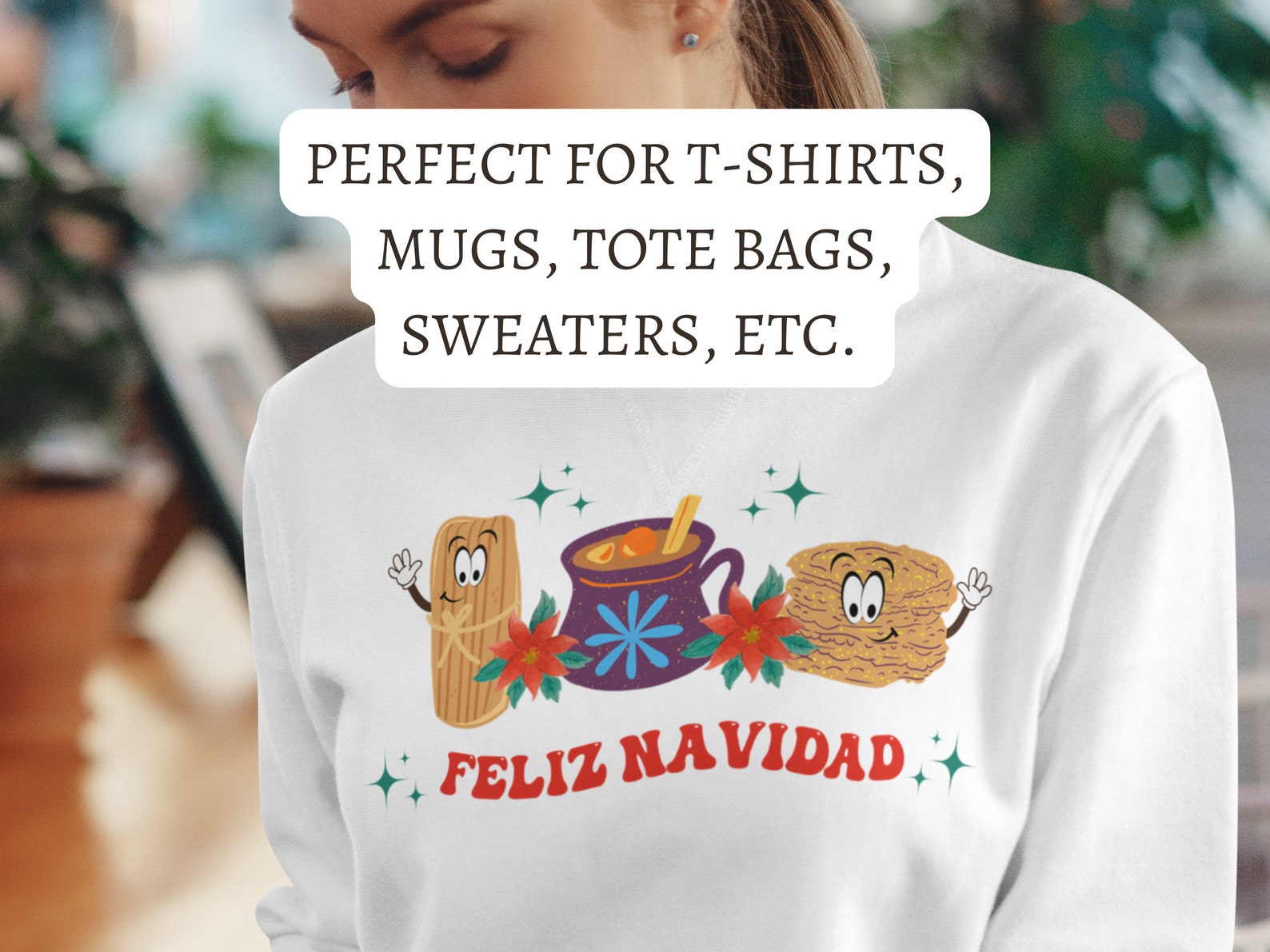 Spanish Christmas PNG | Cute Feliz Navidad Png | Tamales Y Ponche Y ...