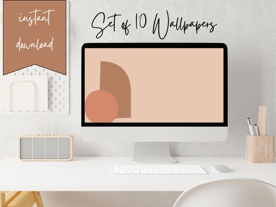 Boho Desktop Wallpaper Set of 10 Minimalist Laptop - Etsy