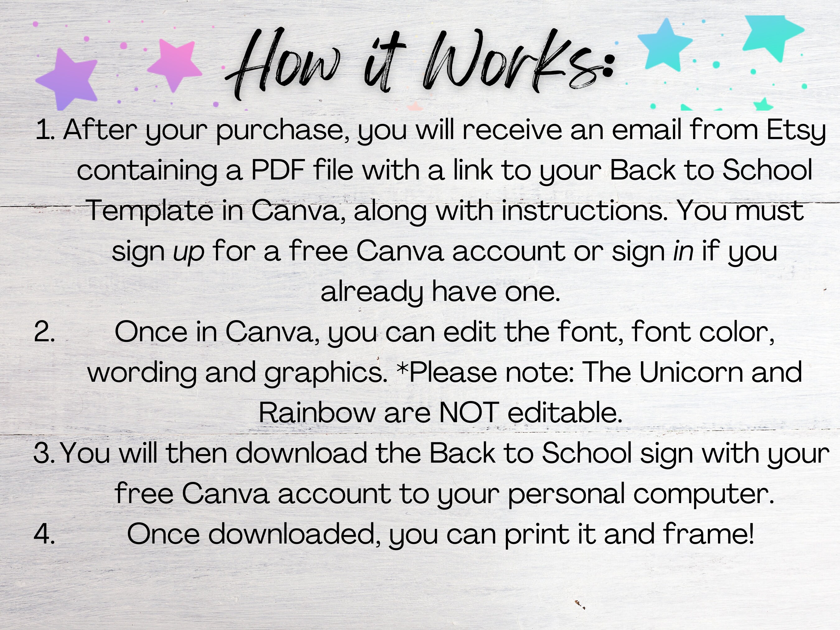 Editable Unicorn First Day of School Sign Reusable Back to School ...