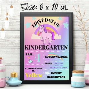 Editable Unicorn First Day of School Sign | Reusable Back to School ...