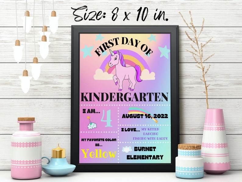 Editable Unicorn First Day of School Sign | Reusable Back to School ...