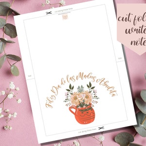 Dia De Las Madres | Printable Card | Spanish Mother's Day Card | 7 X 5 ...