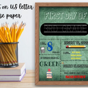 Editable Chalkboard First Day of School Sign | Reusable Poster ...