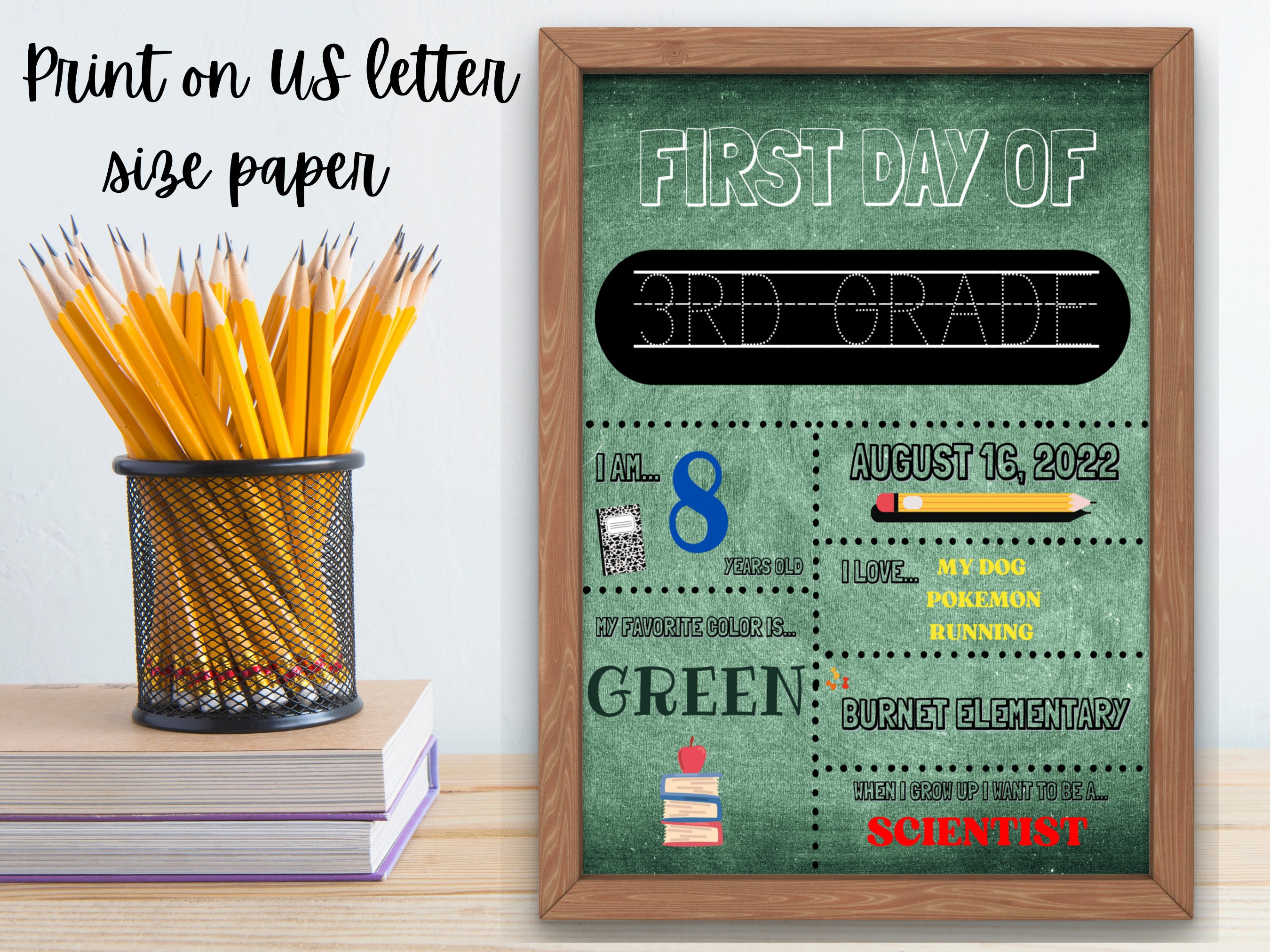 Editable Chalkboard First Day of School Sign | Reusable Poster ...
