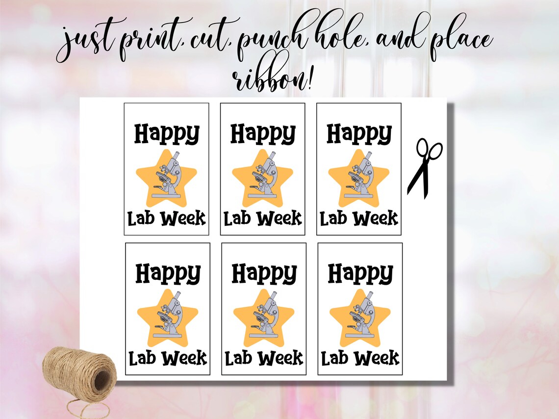 Printable Lab Week Gift Tags Lab Week Lab Gifts Lab Week Game Gift Lab ...