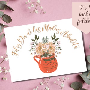 Dia De Las Madres | Printable Card | Spanish Mother's Day Card | 7 X 5 ...