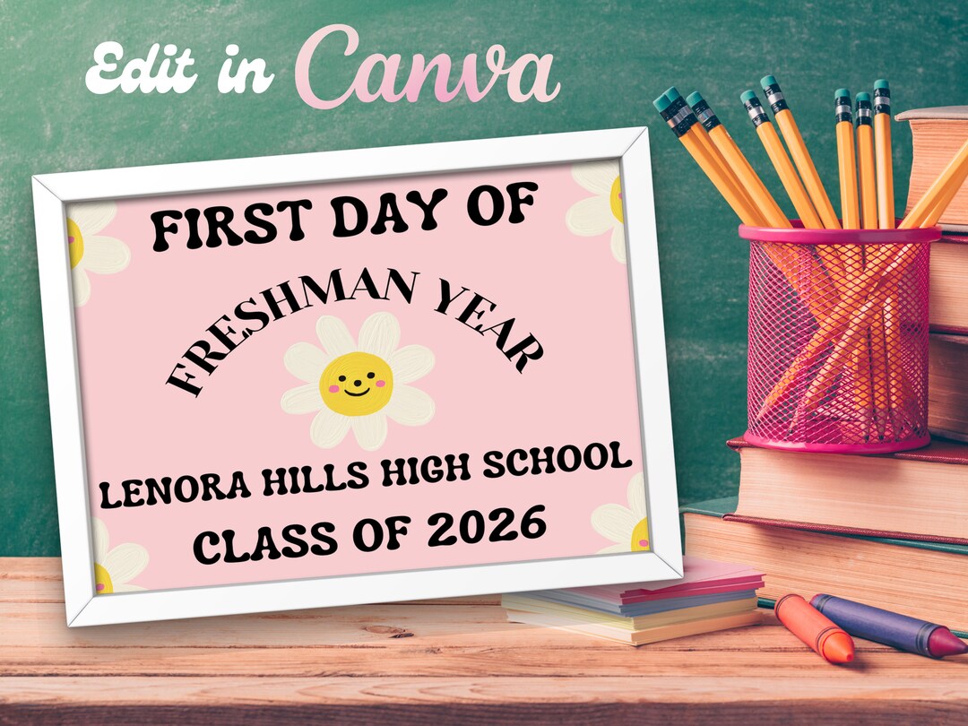 Editable Retro First Day of School Sign | Reusable Back to School ...