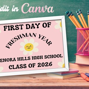 Editable Chalkboard First Day of School Sign Reusable Poster ...