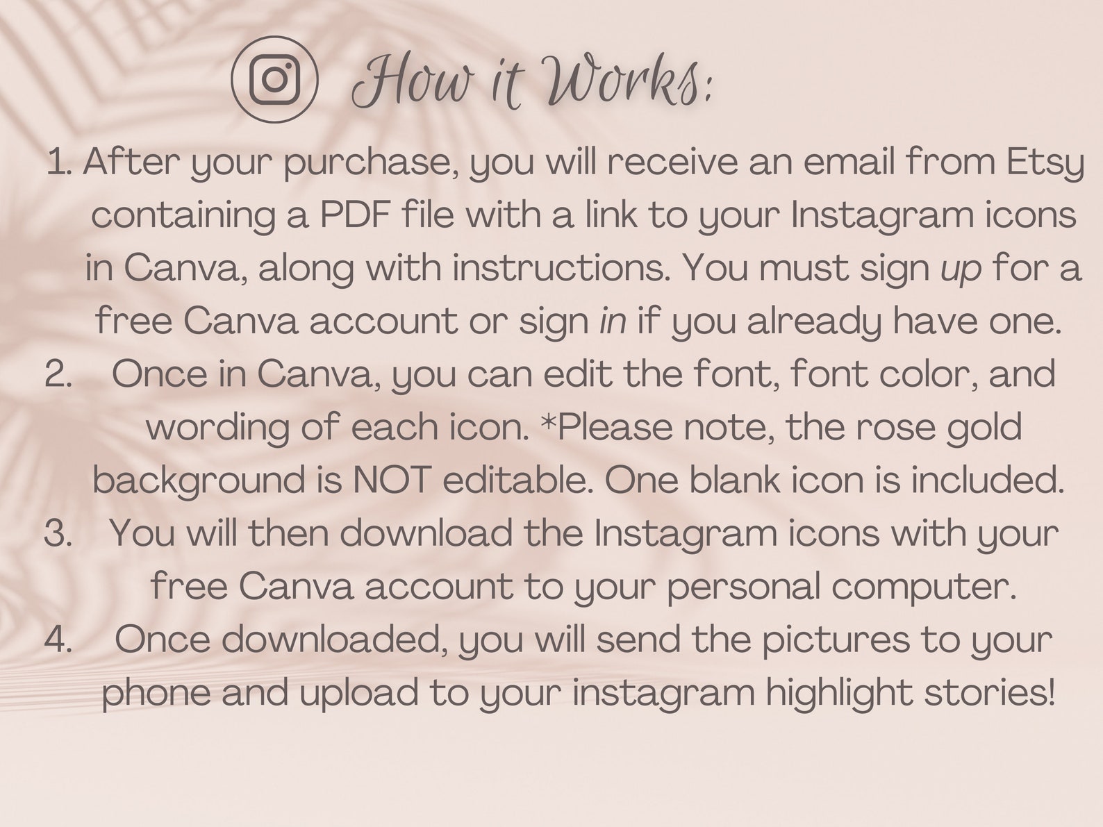 Editable Rose Gold Glitter Instagram Highlight Covers | Instagram ...