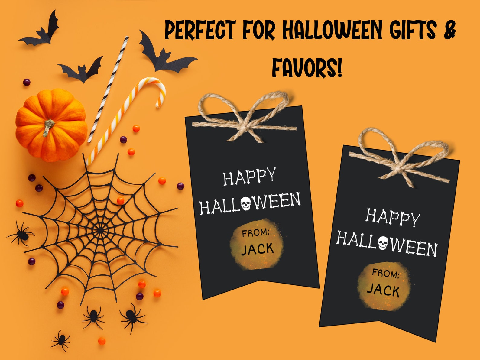 Editable Halloween Gift Tags | Halloween Tags Printable | Custom ...