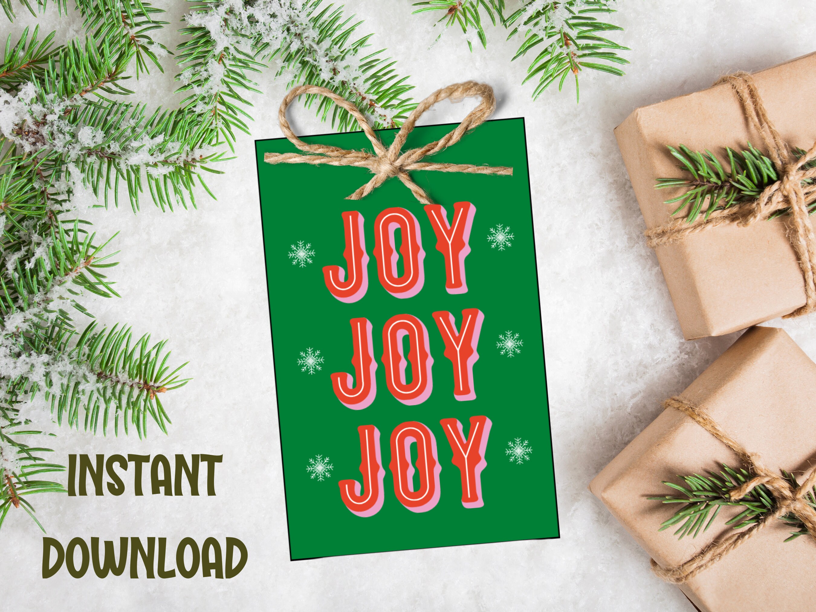 Christmas Gift Tags Printable | Joy Christmas Gift Tags | Printable ...