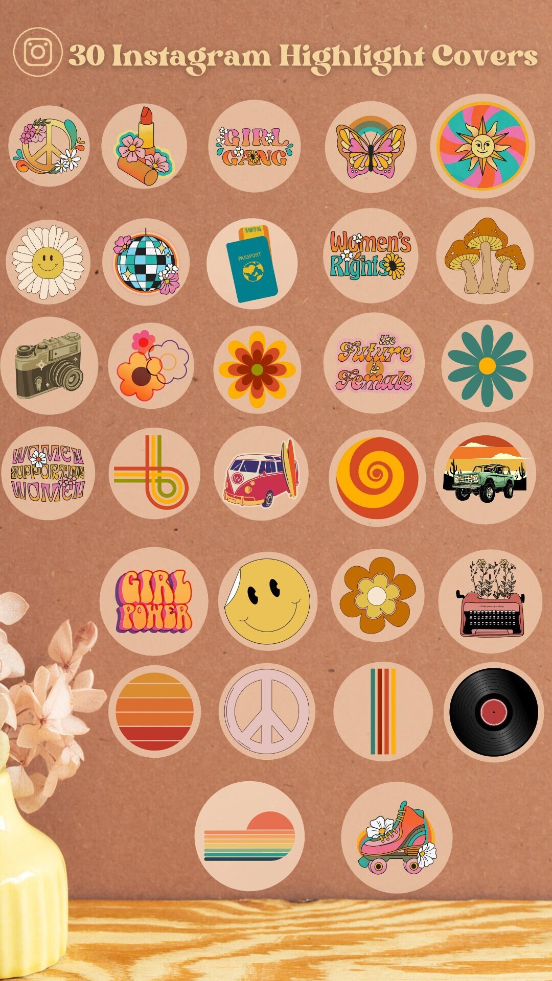 Retro Instagram Highlight Covers | 30 Instagram Story Covers ...