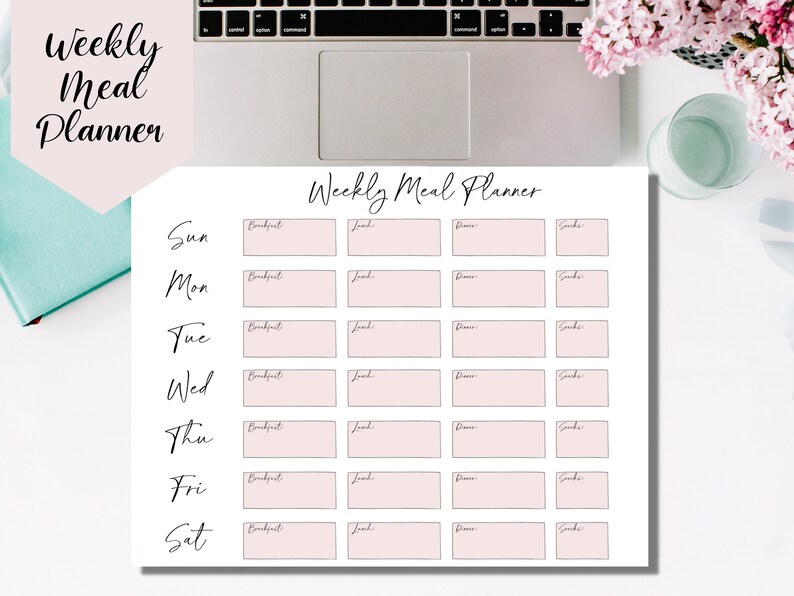 Weekly Meal Planner & Grocery List | Printable | Digital Download | PDF ...