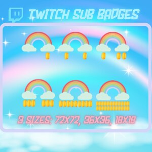 Sub Badges Rainbow and Gold | Twitch Sub Badges | Twitch Bit Badges ...