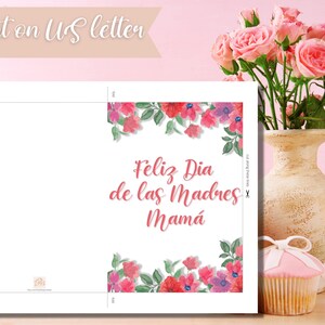 Dia De Las Madres | Printable Card | Spanish Mother's Day Card | 5x7 in ...