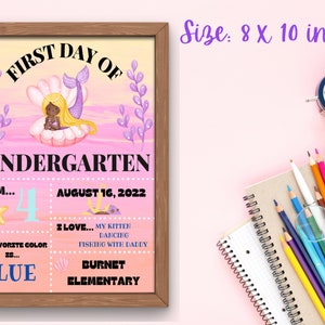 Editable Mermaid First Day of School Sign | Reusable Back to School ...