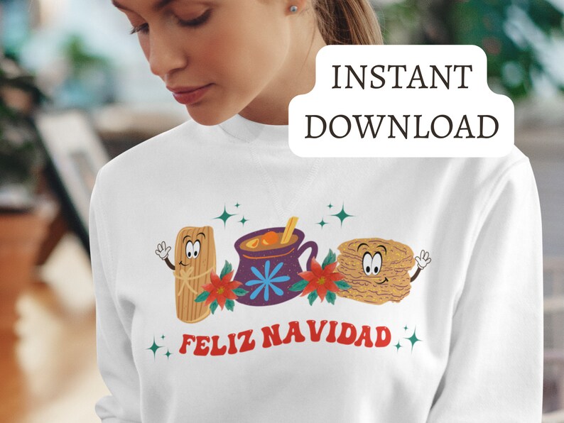 Spanish Christmas PNG | Cute Feliz Navidad Png | Tamales Y Ponche Y ...
