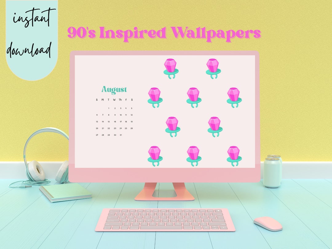 Desktop Wallpaper Calendar 90's Wallpaper July - Etsy UK