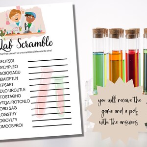 Lab Game | Lab Scramble | Lab Game Printable | Lab Gifts | Instant ...