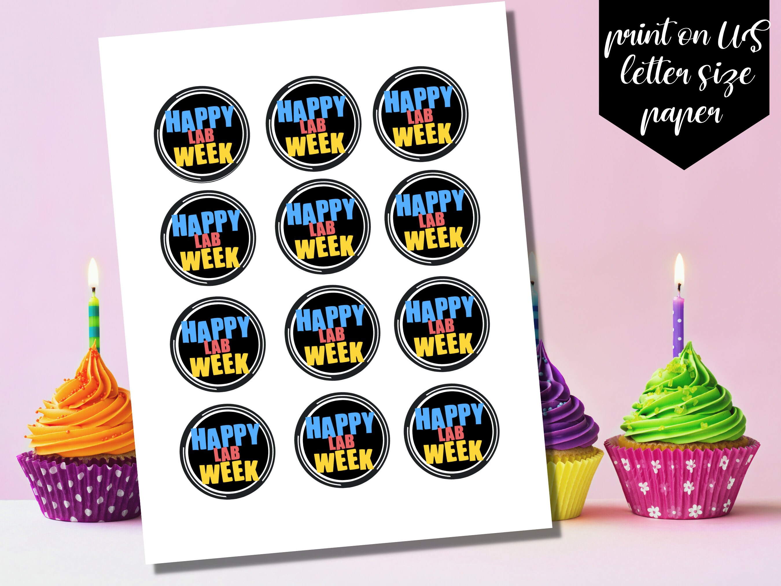Printable Lab Week Cupcake Toppers | Happy Lab Week | Instant Download ...