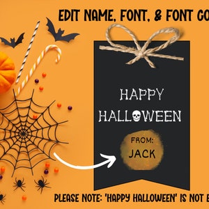 Editable Halloween Gift Tags | Halloween Tags Printable | Custom ...