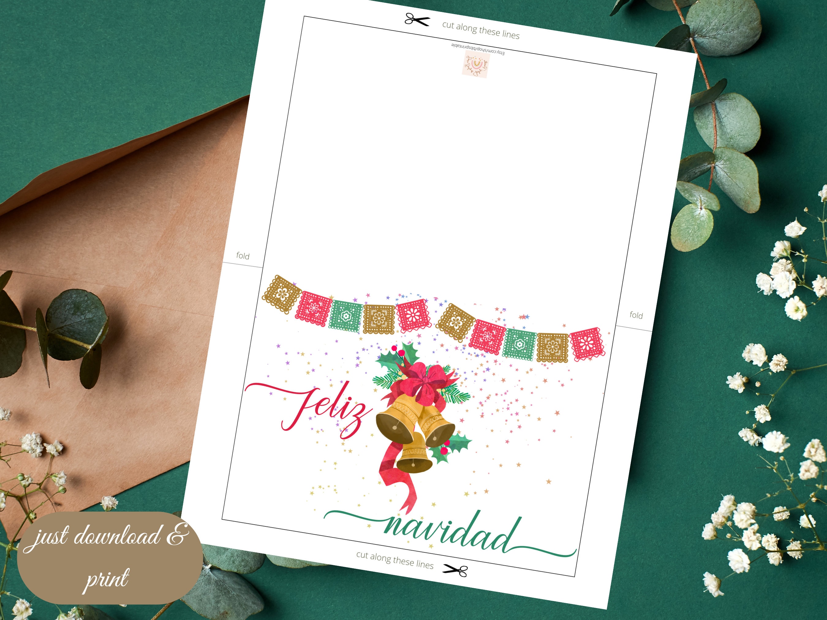 Printable Spanish Christmas Card | Feliz Navidad Card | Merry Christmas ...