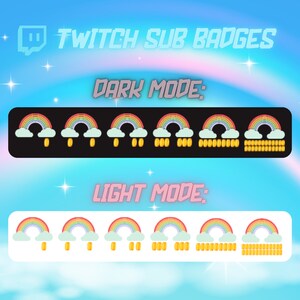 Sub Badges Rainbow and Gold | Twitch Sub Badges | Twitch Bit Badges ...
