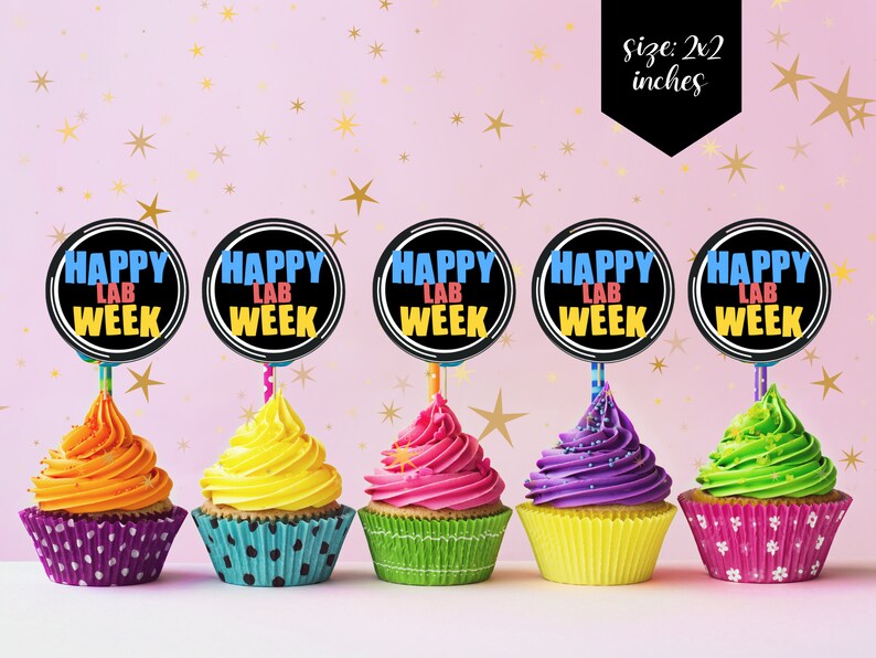 Printable Lab Week Cupcake Toppers | Happy Lab Week | Instant Download ...