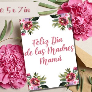 Dia De Las Madres | Printable Card | Spanish Mother's Day Card | PDF ...